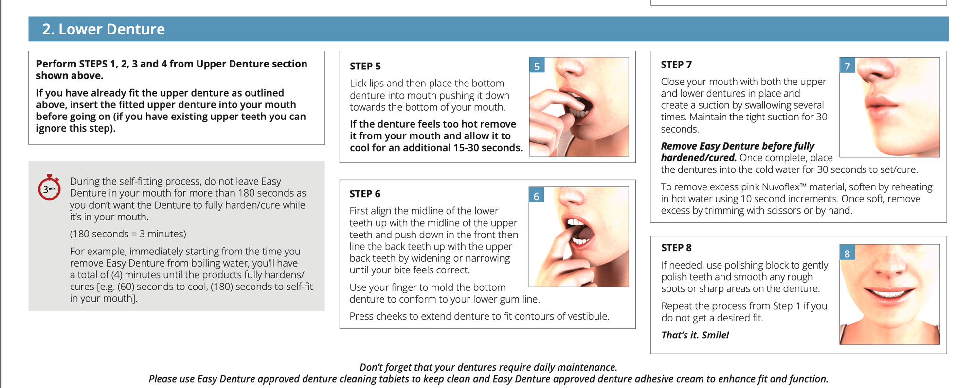 Easy Denture Instructions - Revived Smiles